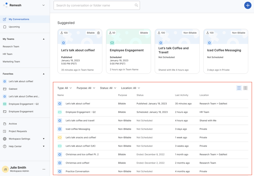Conversation Management: Your ‘My Conversations’ Dashboard