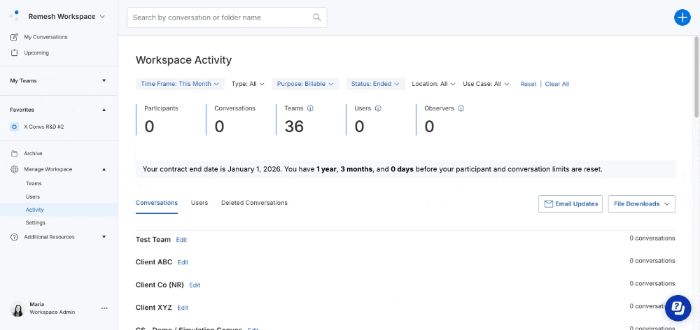 Activity Dashboard: Track and monitor Workspace Activity